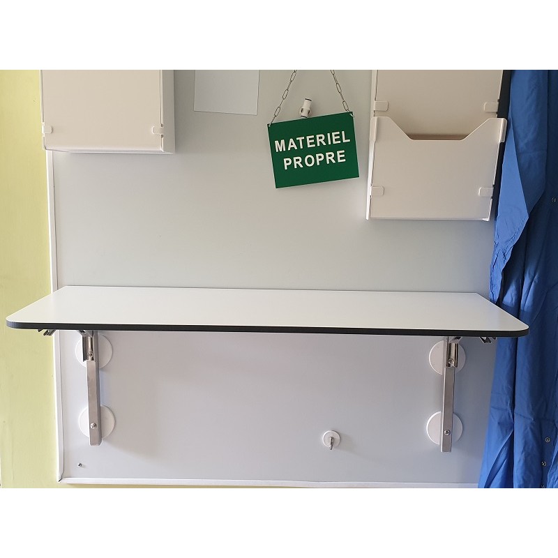 Tablette mural rabattable ou fixe sur aimants